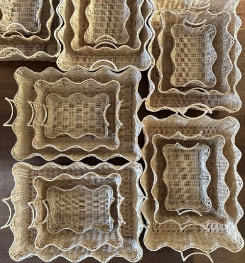 'Triple Ripple' Rattan Tray Set – edit58