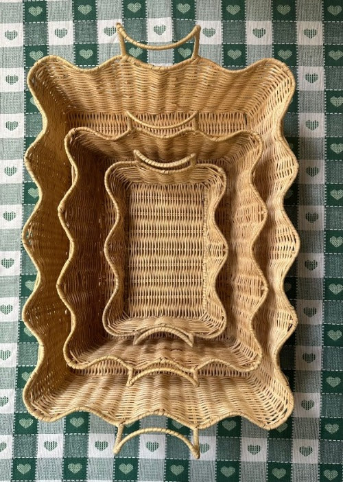 'Triple Ripple' Rattan Tray Set – edit58